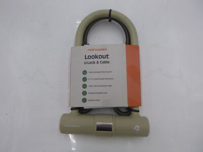 Retrospec Lookout U-Lock & Cable 5598 Includes 2 Keys 9"x4" Shackle ...