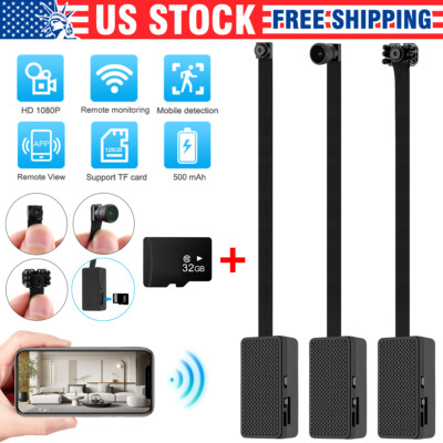 Mini Wireless Wi-Fi HD 1080P Small Pinhole DIY Night Vision Camera DVR ...