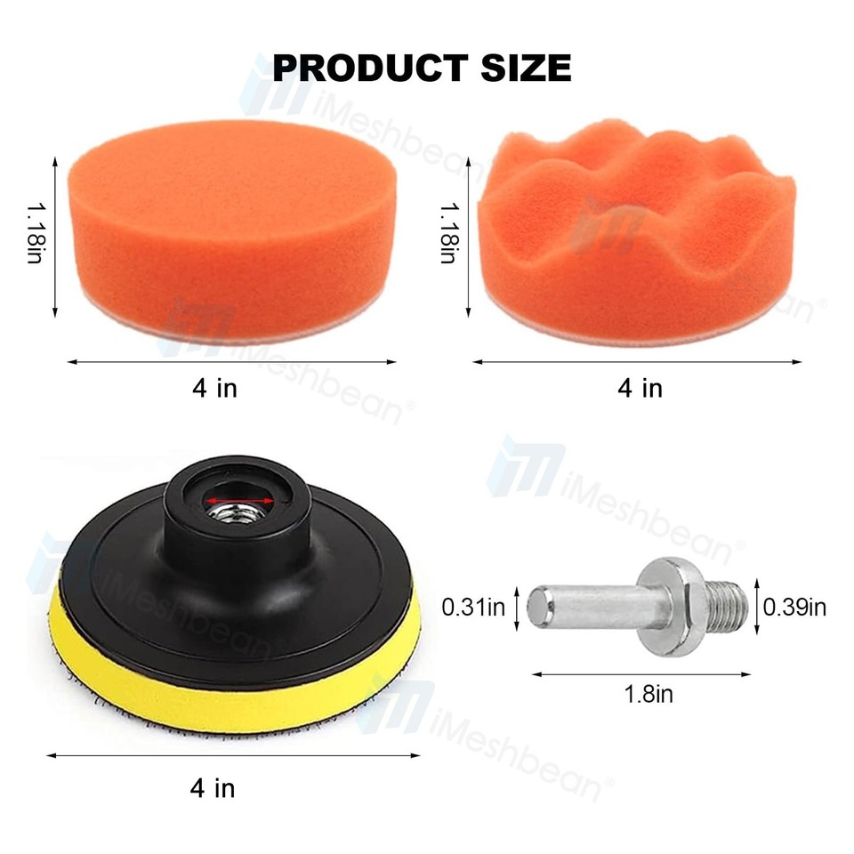 31Pc 3 In Polishing Pads Sponge Woolen Waxing Buffing Pad Kits M10 ...