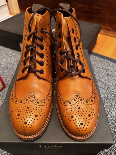 Womans Loake ANNE Tan Brogues lace up Boots Size-6.5 | eBay UK