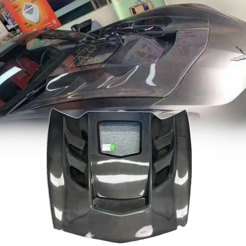 Real Carbon Fiber Hood Bonnet Cover Trim for Corvette Chevrolet C7 2014 ...