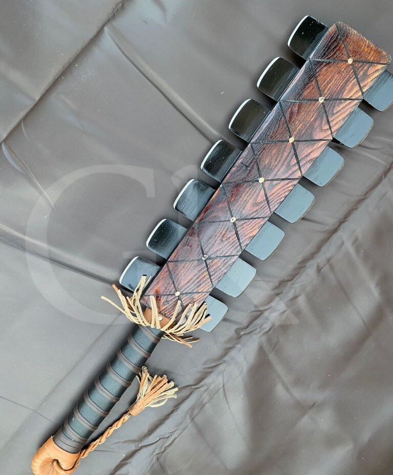 Custom made GK handmade Aztec Sword War Club Macuahuitl with 1075 steel ...