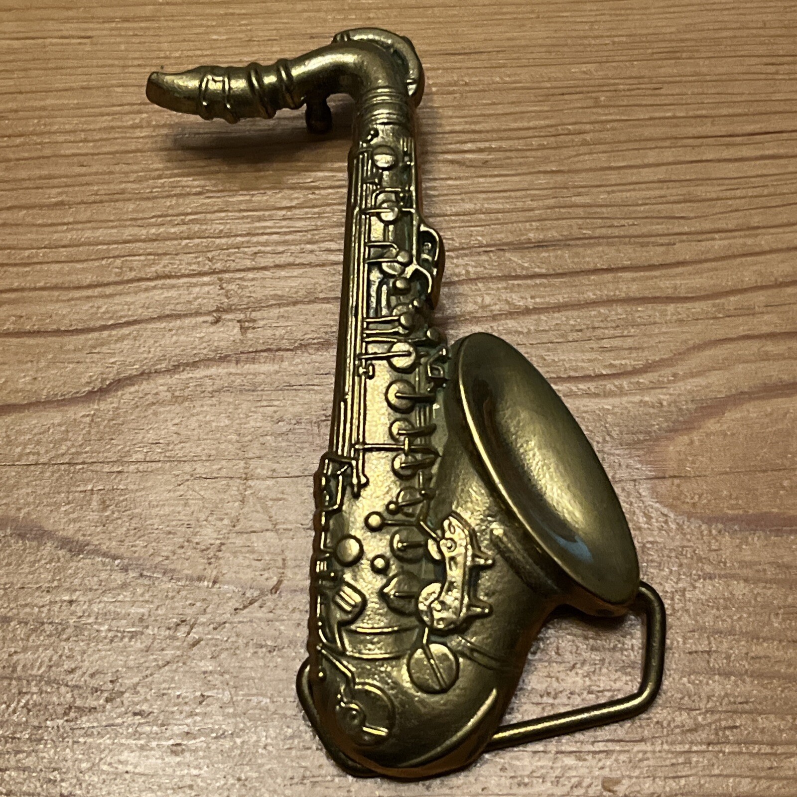 1980 Baron Saxophone Solid Brass Belt Buckle 6208 - Gem