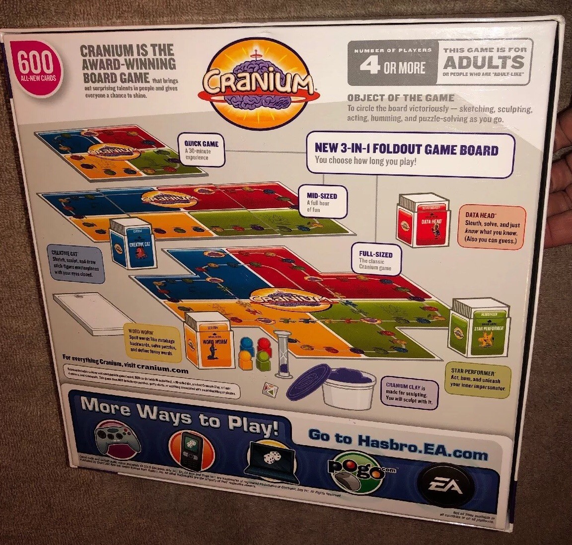 Cranium 3-in-1 Game 600 Cards Family Clay Hasbro 2009 | eBay