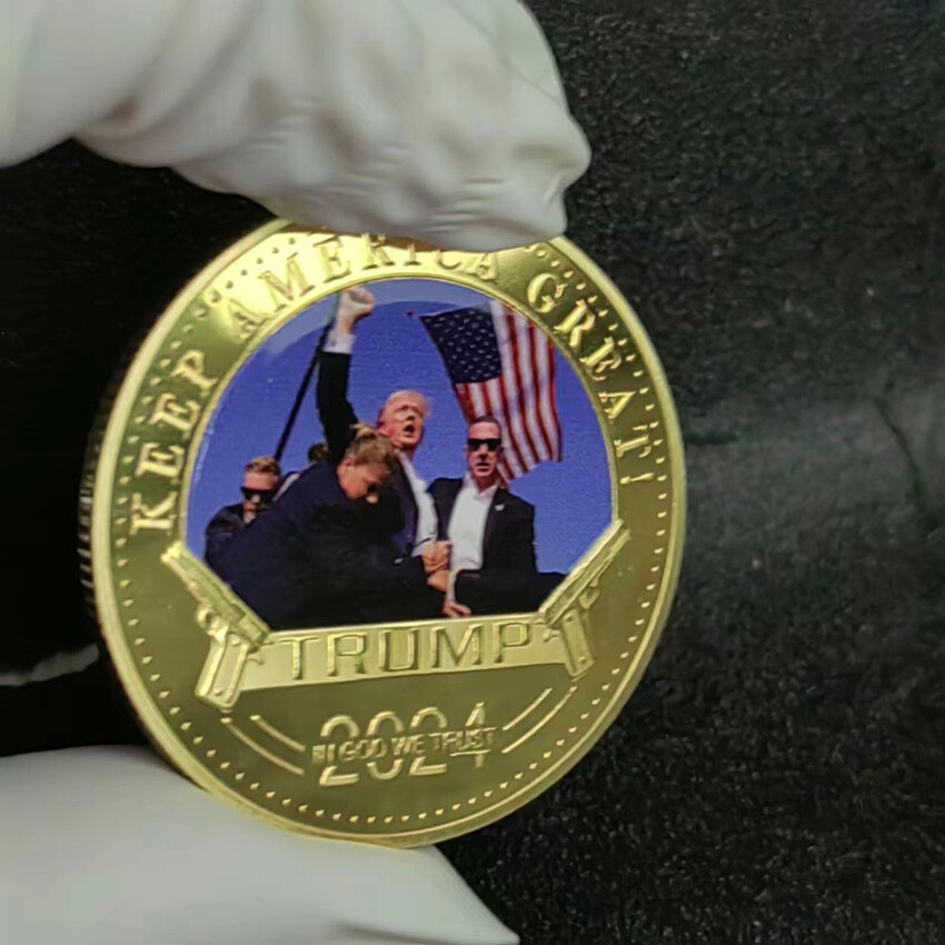 President Donald Trump Assassination Gold 2024 Commemorative Coin Fight ...