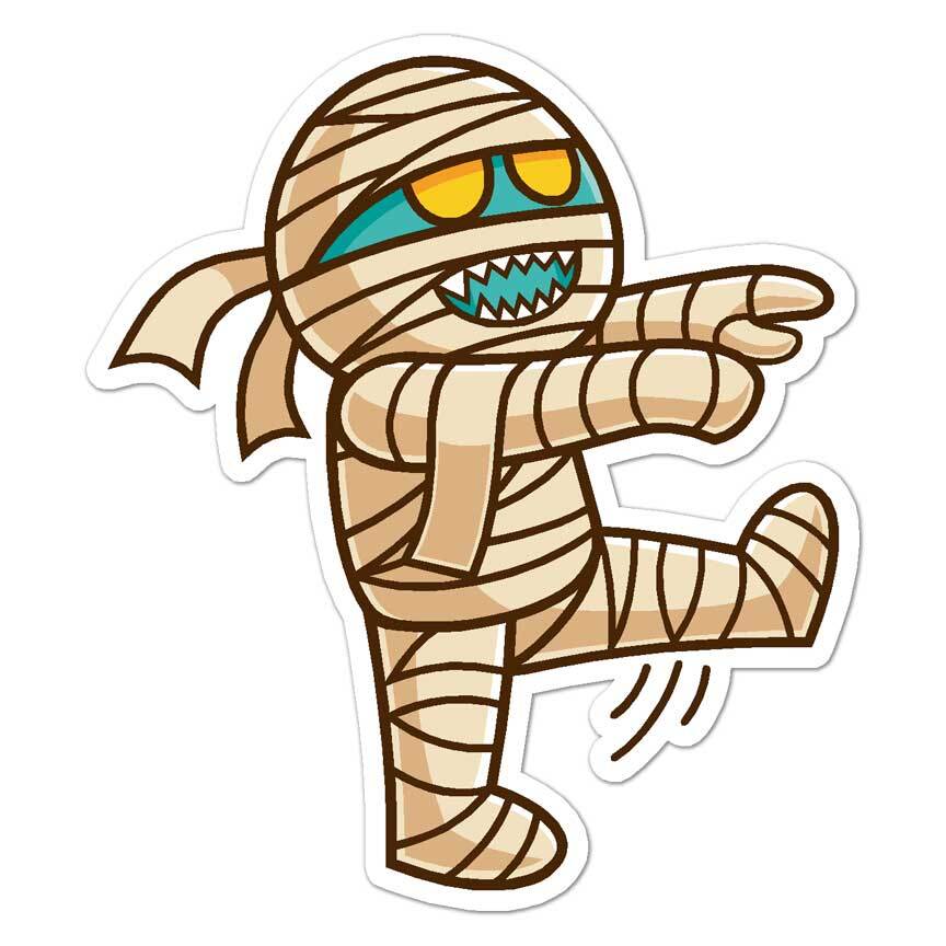 Cartoon Mummy Monster, Vinyl Decal Sticker, Indoor Outdoor, 3 Sizes ...