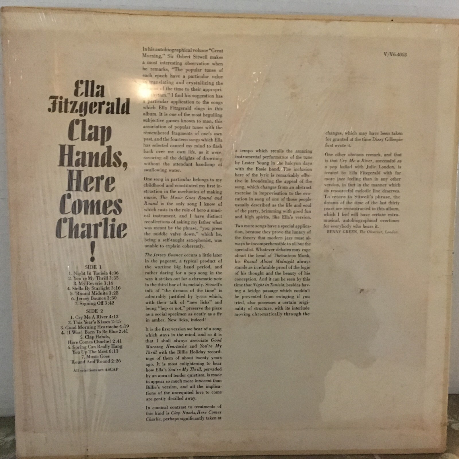 ELLA FITZGERALD LP CLAP HANDS HERE COMES CHARLIE | eBay
