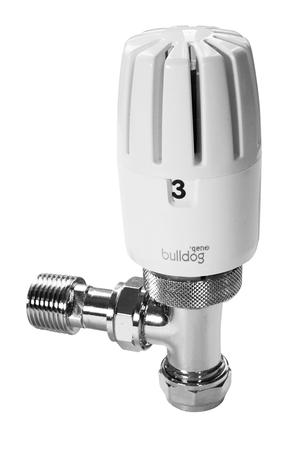 Thermostatic TRV Radiator Valves 1/2" x 15mm Angled Pair Bulldog Gen2 ...