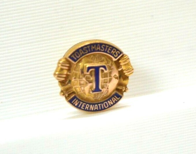 Toastmasters International 10K 1/10 Gold Filled Pin Enamel Screw Back ...