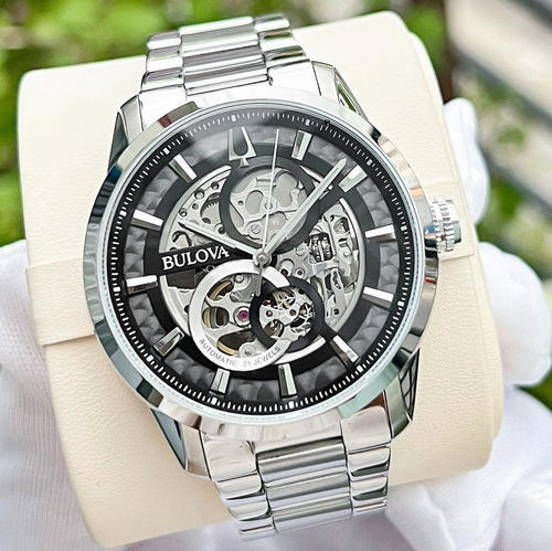 Bulova Sutton Automatic Stainless Steel Men's Watch 96A208 42429560055 ...