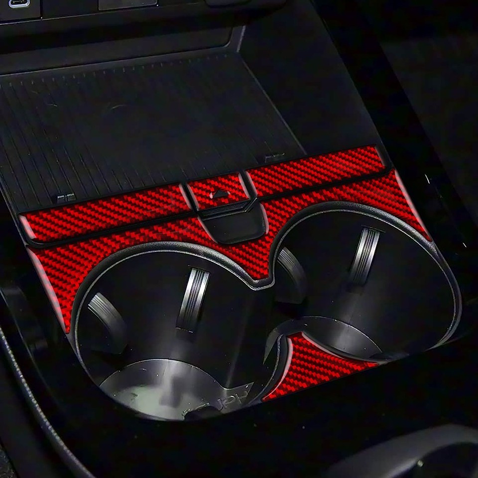 Carbon Fiber Car Center Water Cup Frame Stickers Trim for Toyota Prius ...
