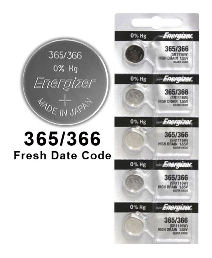 50X Energizer 365/366 Battery Silver Oxide Watch Button High-Drain 1 ...