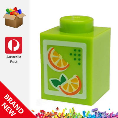 Genuine LEGO™ Lime 1 x 1 with Oranges Pattern Bricks 3005 4622047 New ...