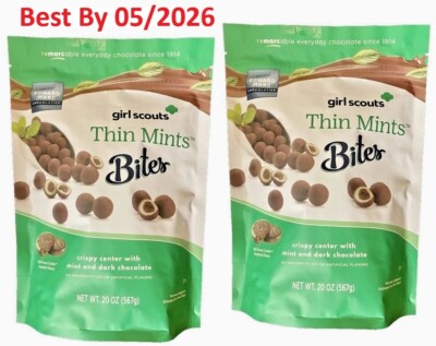 2-PACK Girl Scout Thin Mints Bites with Mint & Dark Chocolate, 20 Oz ...