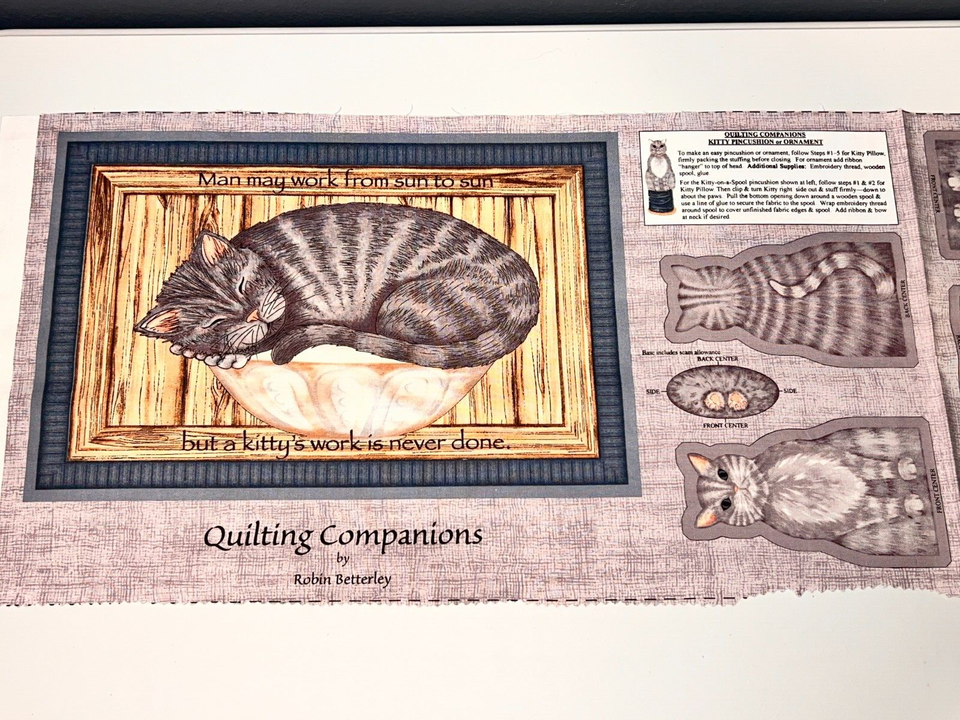 "Quilting Companions" panel Robin Betterley -Pincushion/Ornament ...