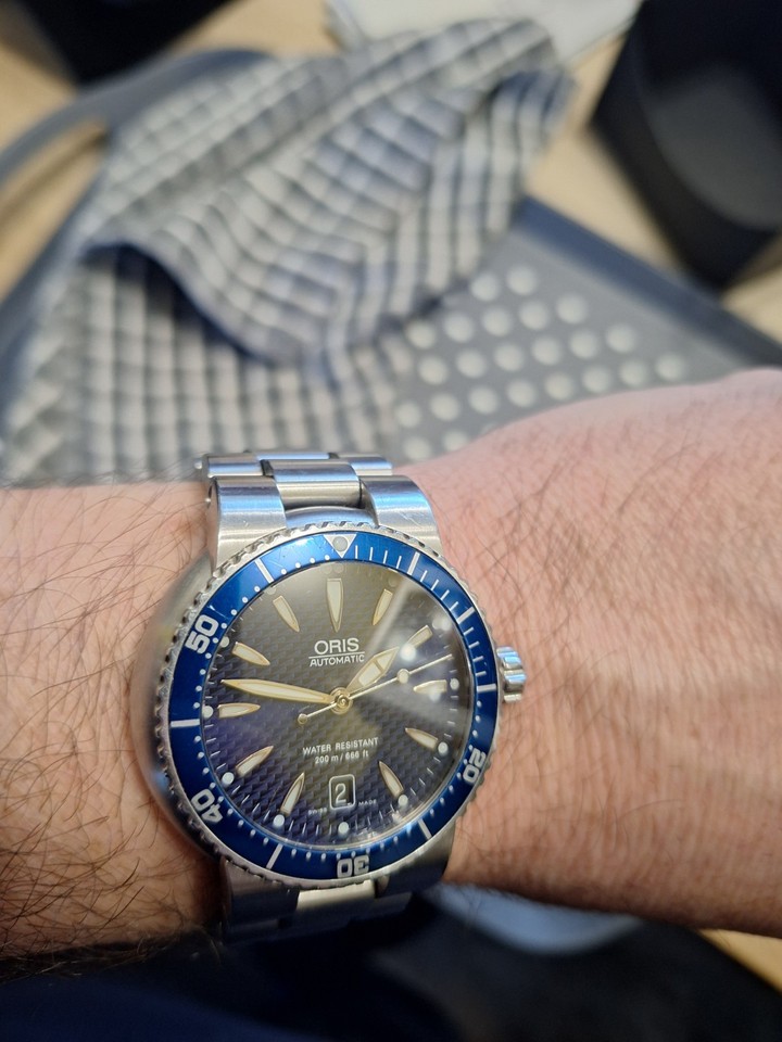 NOT WORKING! Oris TT1 7533 Men's Automatic Divers Watch 200m Stainless ...