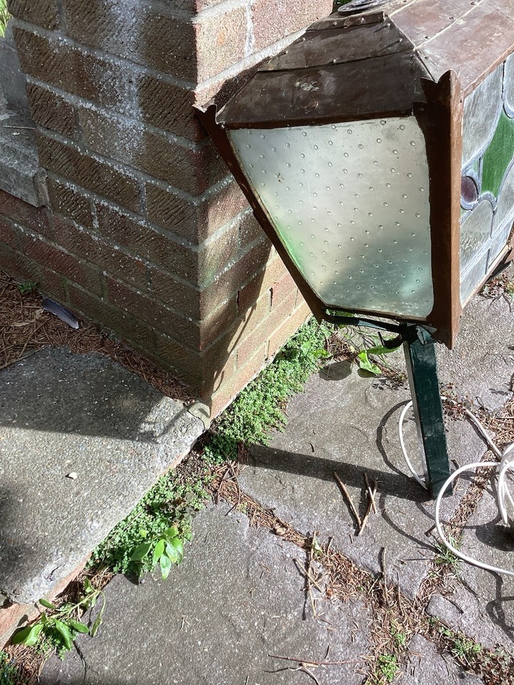 Vintage Outside Copper Pillar Lamp / Lantern Post Light Garden Lighting ...
