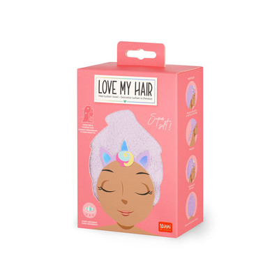 Serviette De Cheveux Turban - Love My Hair Licorne | Legami | eBay