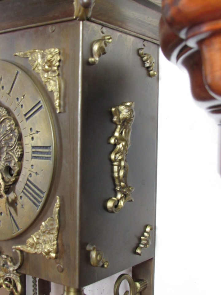 German Dufa Highly Decorated Wall Clock Elk on Top & Elizabethan ...