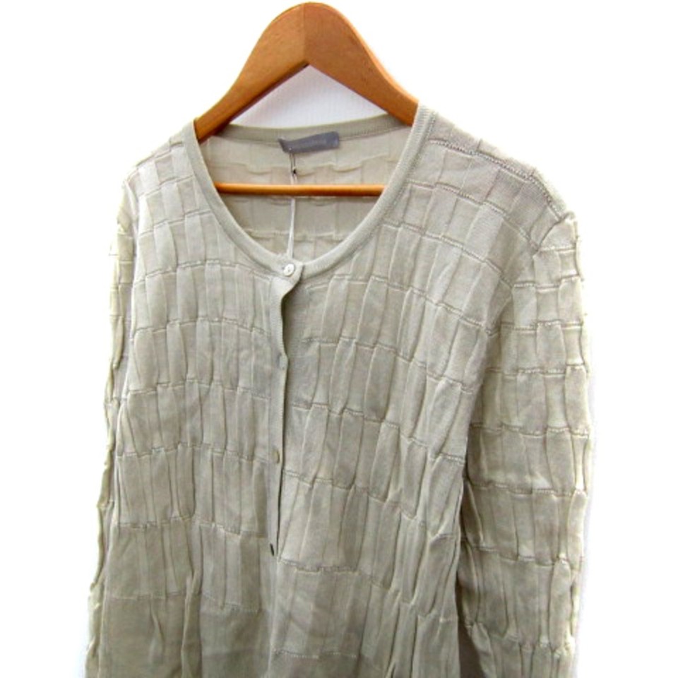 Homeo style by HOMEOSTYLE Cardigan Middle Length Round Neck 44 Beige ...