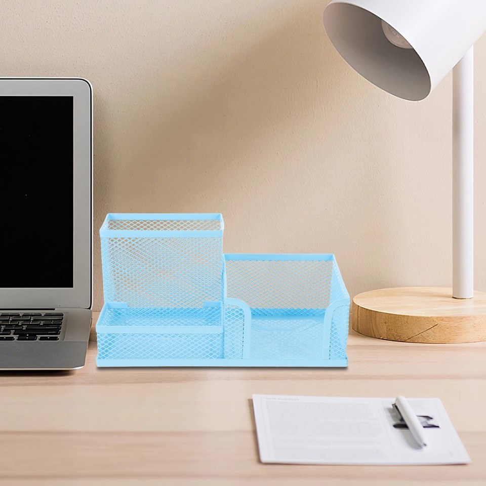 Desk Organizer Pen Holder Metal Mesh Pen Bucket Large Capacity Pen ...
