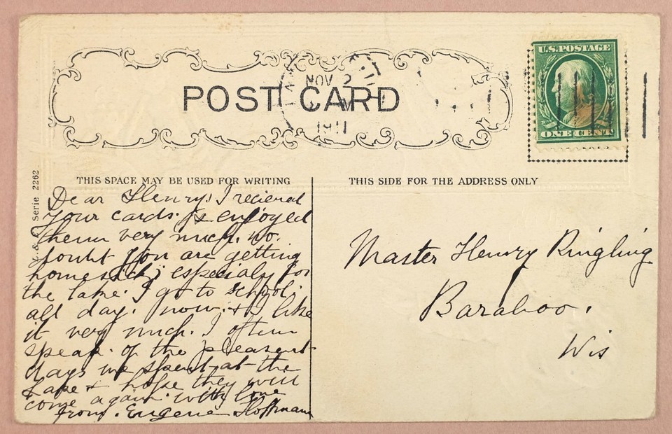 1911 Antique Halloween Postcard Sent to Henry Ringling – Circus in ...