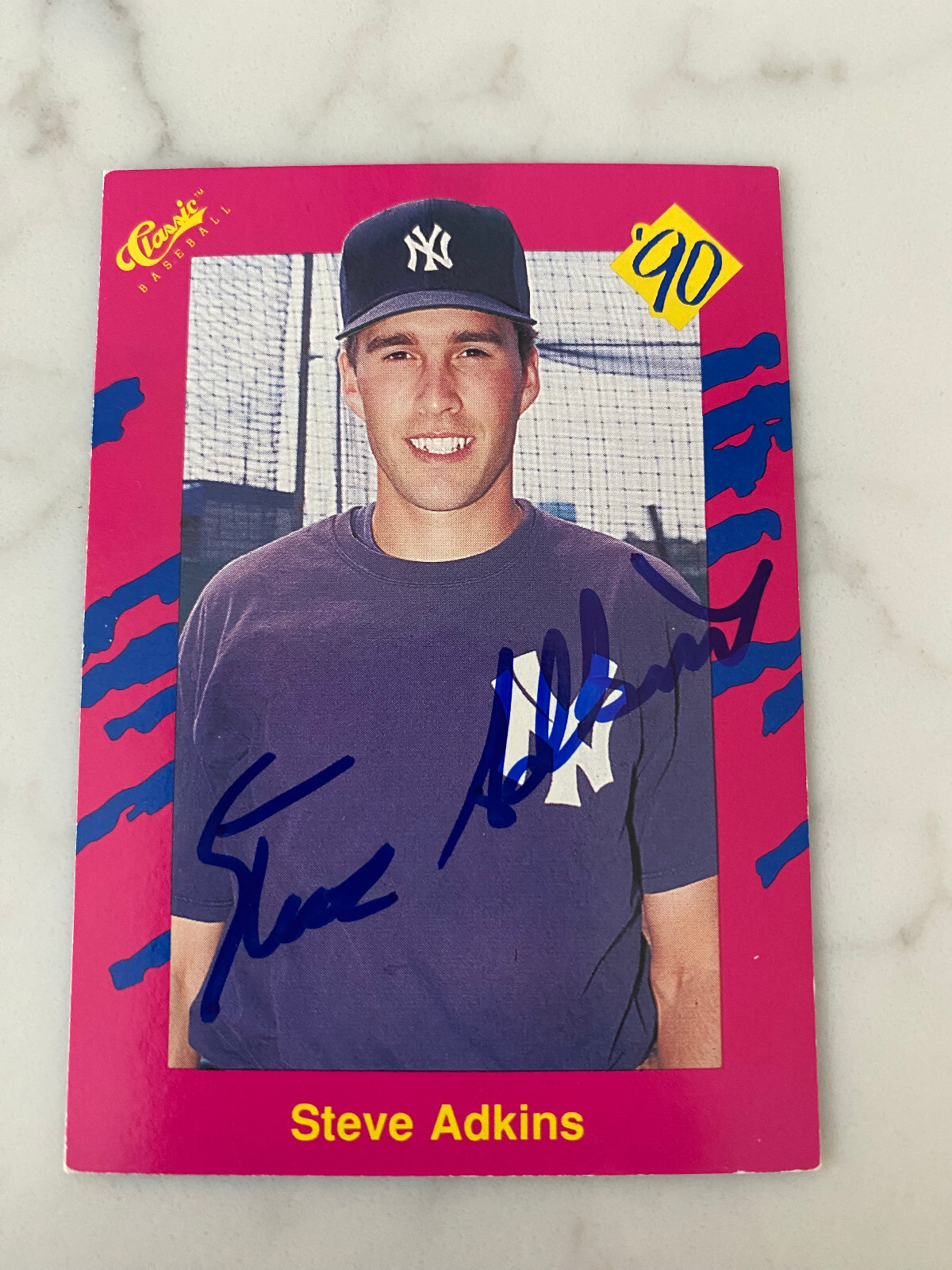 Steve Adkins Autographed Rookie 1990 Classic #T2 New York Yankees | eBay