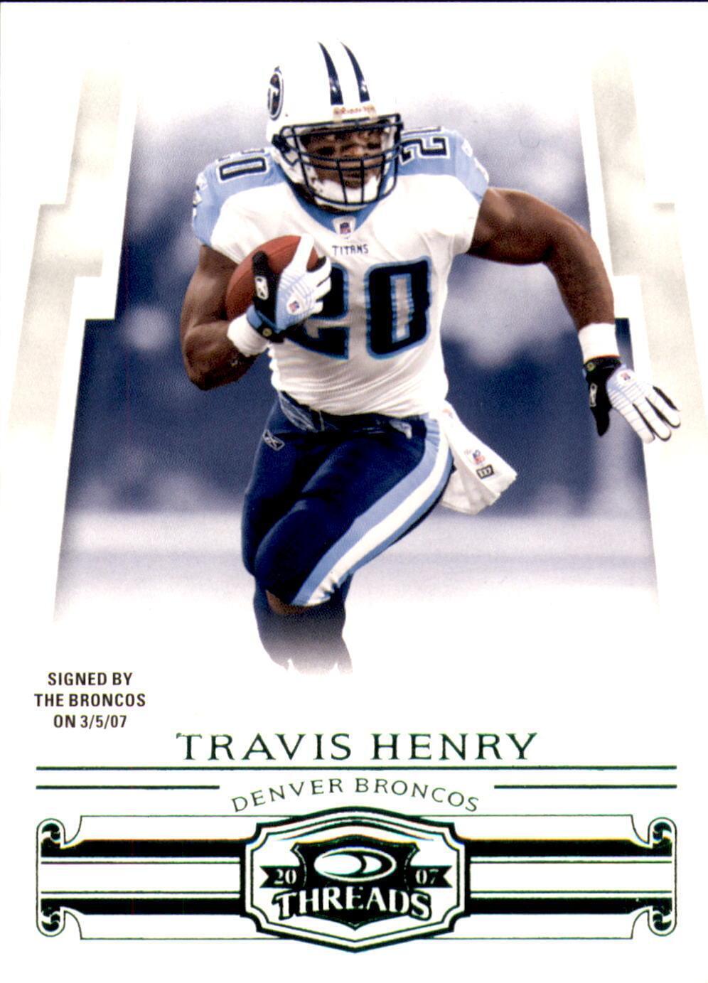2007 Donruss Threads - Travis Henry #54 Century Proof Green /200 for ...