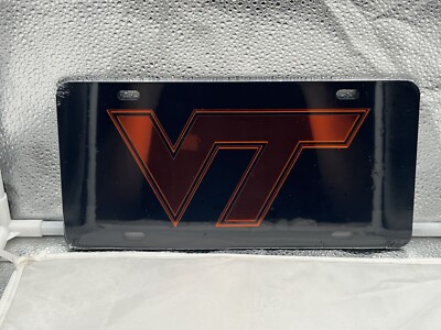 Virginia Tech Hokies NCAA Black Mirrored Laser Cut License Plate ...