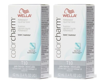 Wella Color Charm T10 Pale Blonde Permanent Liquid Hair Toner 1.4 fl oz ...