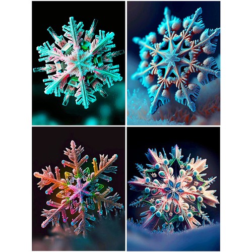 5D DIY Full Round Drill Diamond Painting Snowflakes Kit Home Decor Art ...