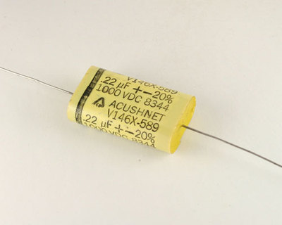 (25pc).22uF 1000V Axial Film Polyester Capacitor 1KV .22mfd 1,000 Volts ...