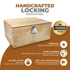 Large Locking Wood Storage Box - Wooden Box with Hinged Lid and Lock ...