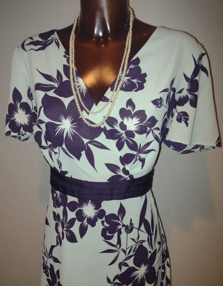 Jacques Vert Duck egg & purple dress/jacket Mother of Bride suit size ...
