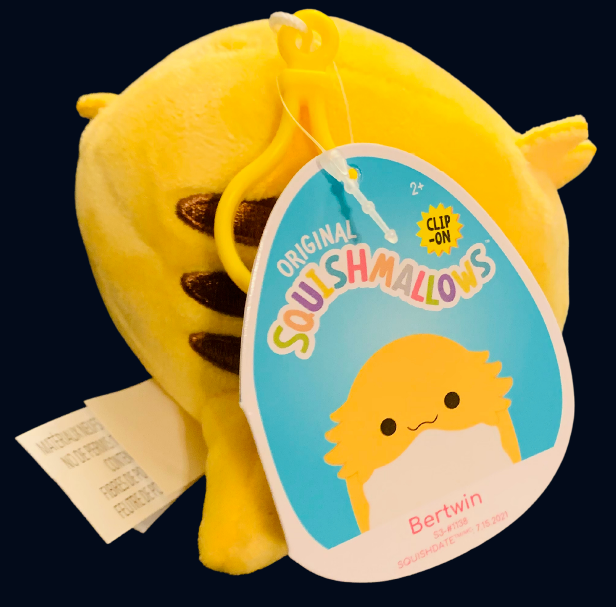 Squishmallows BERTWIN The BEARDED DRAGON 3.5" Plush Clip On Key Chain ...