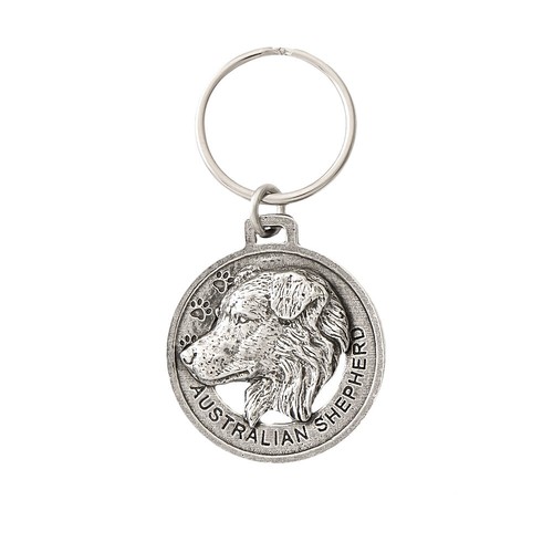 Creative Pewter Designs Australian Shepherd Dog Pewter KeyChain, Key ...