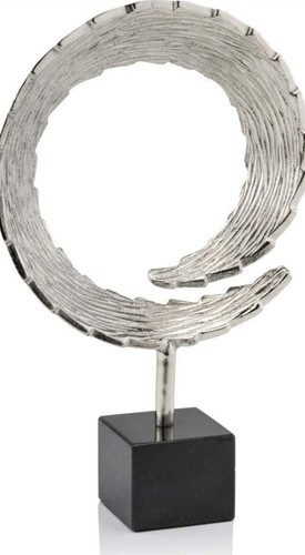 Modern Day Accents SM Cola Small Marble Base, Circle, Sculpture, Silver ...