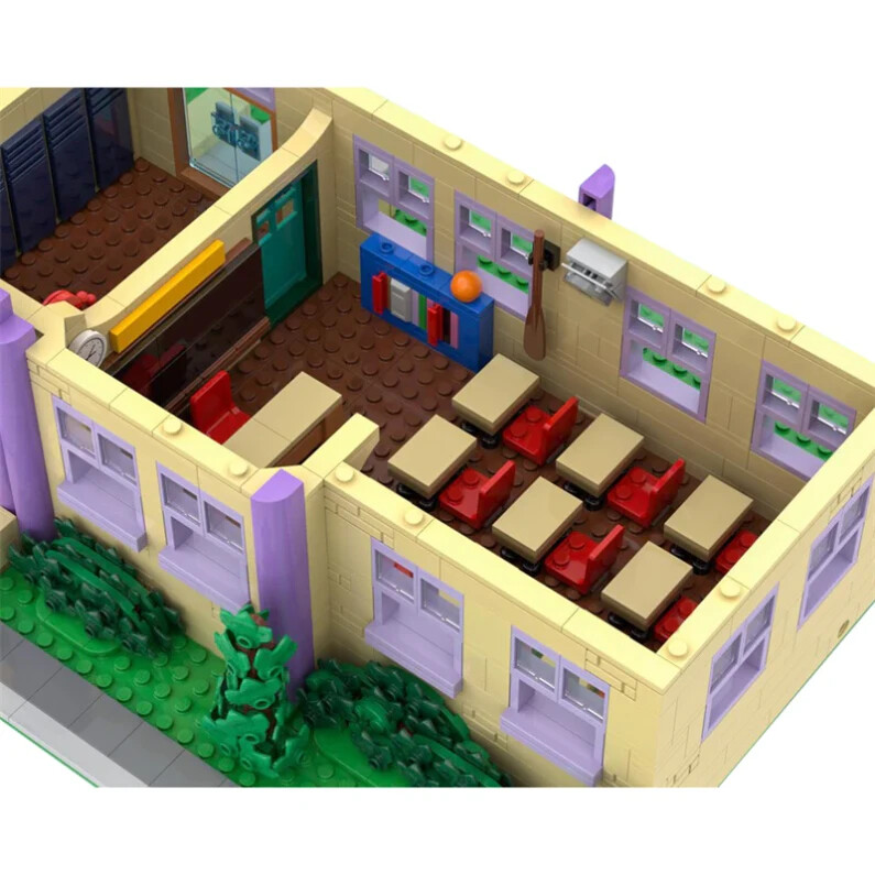 Modular Springfield Elementary School Buildings Blocks Set MOC Bricks ...