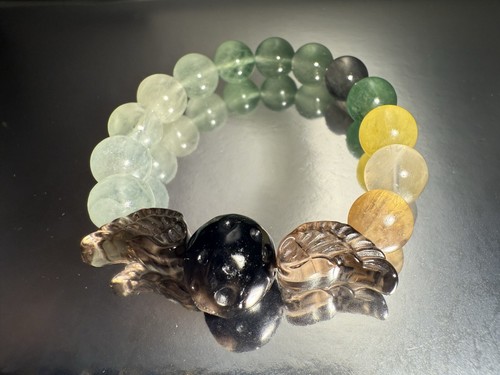 Unique Design Natural Rabbit Fur Fluorite Elastic Bracelet/Carved ...