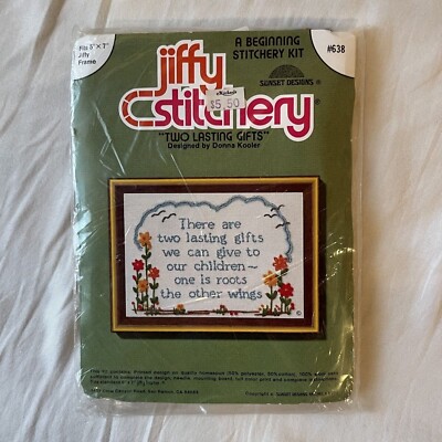 Jiffy Stitchery Sunset Designs VTG Crewel Embroidery Kit LASTING GIFTS ...