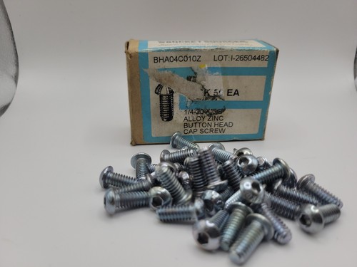 40pcs, 80/20 EQUIV, 1/4-20 x 5/8" BHSCS ZINC, BUTTON HEAD SOCKET CAP ...