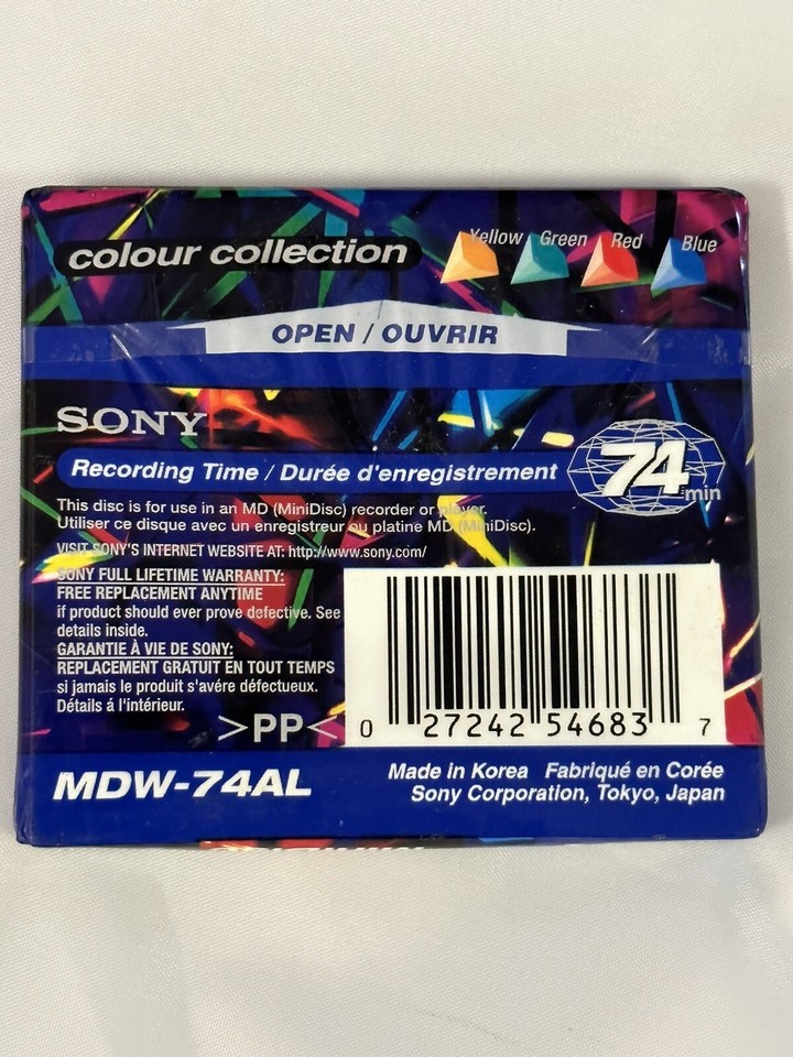 (3) Sony Mini Disc MDW-74 Sapphire Blue MD Colour Collection 74 min ...