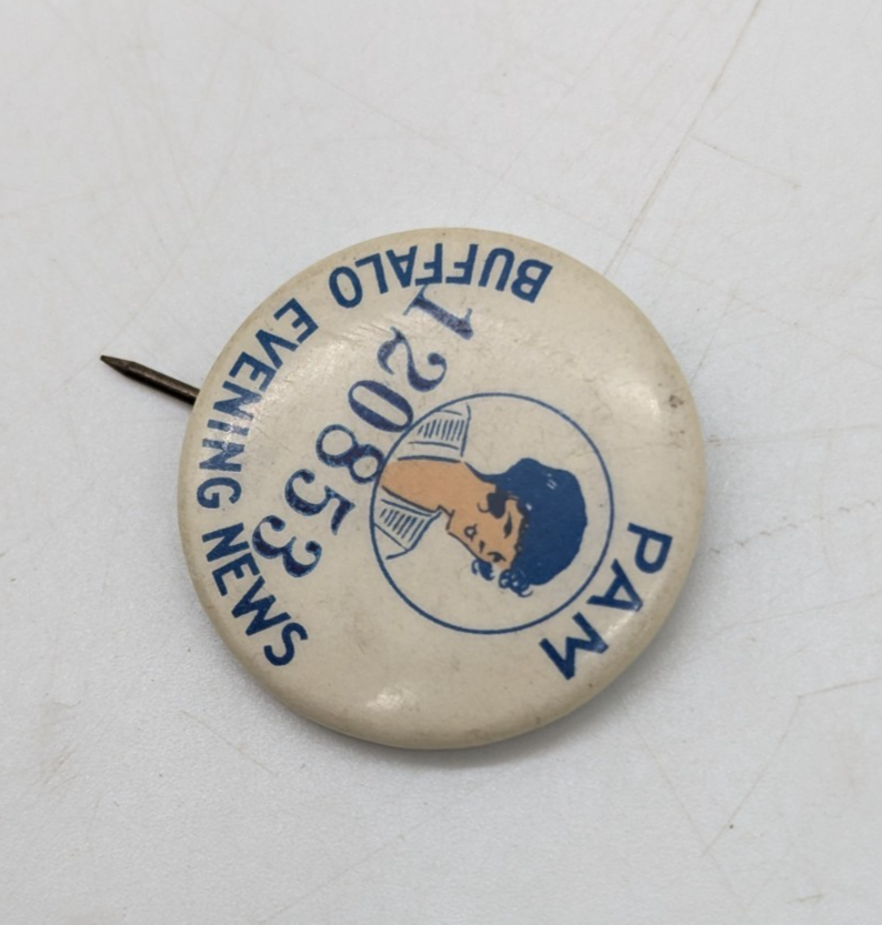 Vtg Buffalo Evening News PAM Pinback Button Pin NY Newspaper Comics | eBay