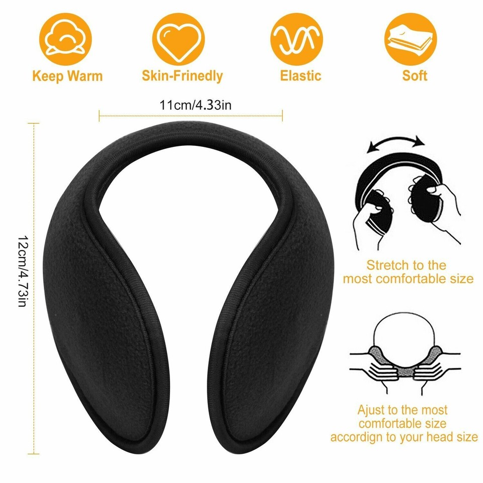 Ear Muffs Winter Ear warmers Fleece Earwarmer Men Women Behind the Head ...