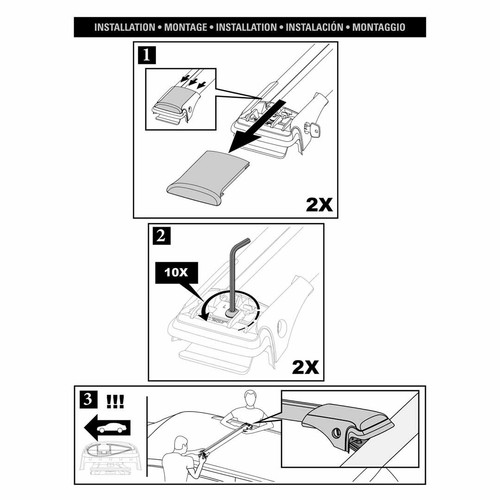 2009-2023 Ford Flex Roof Rack Cross Bars Black Set Luggage Rack Pair To ...