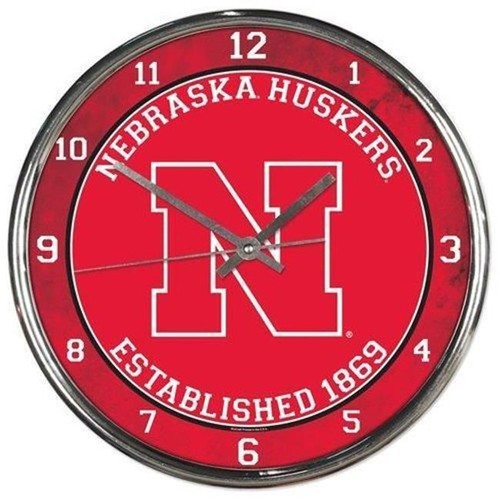 Nebraska Cornhuskers Round Chrome Wall Clock | eBay