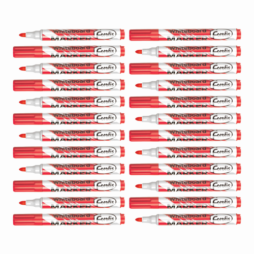 24 Whiteboard Marker Pens Bullet Tip Flipchart Drywipe Red Pen School ...