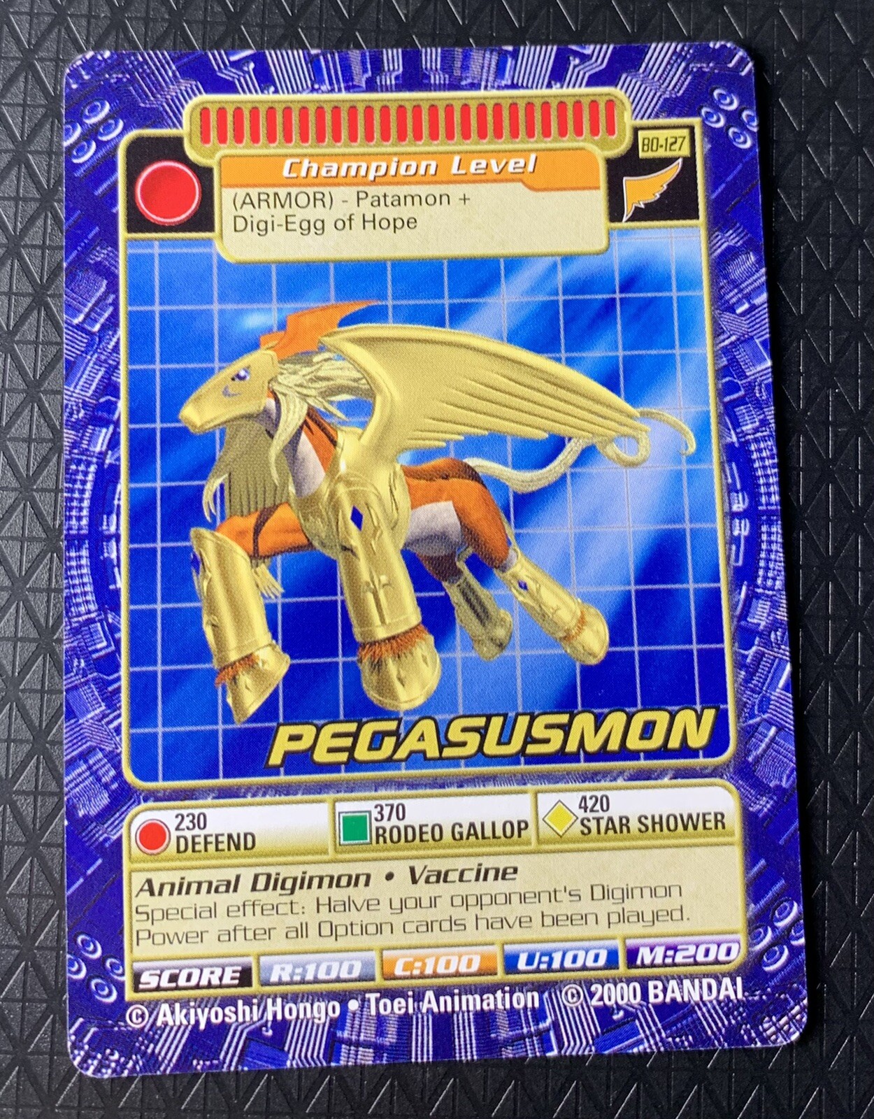 2000 Bandai Digimon Card Pegasusmon BO-127 | eBay