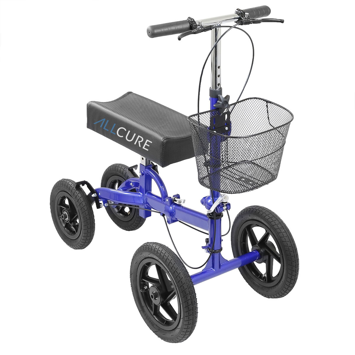 AllCure Quad Wheel All Terrain Foldable Medical Knee Walker Scooter ...