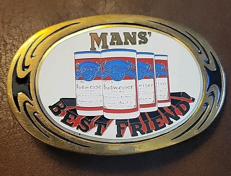 Vtg 1983 *BUDWEISER MAN'S BEST FRIEND* Solid Brass Bu… - Gem